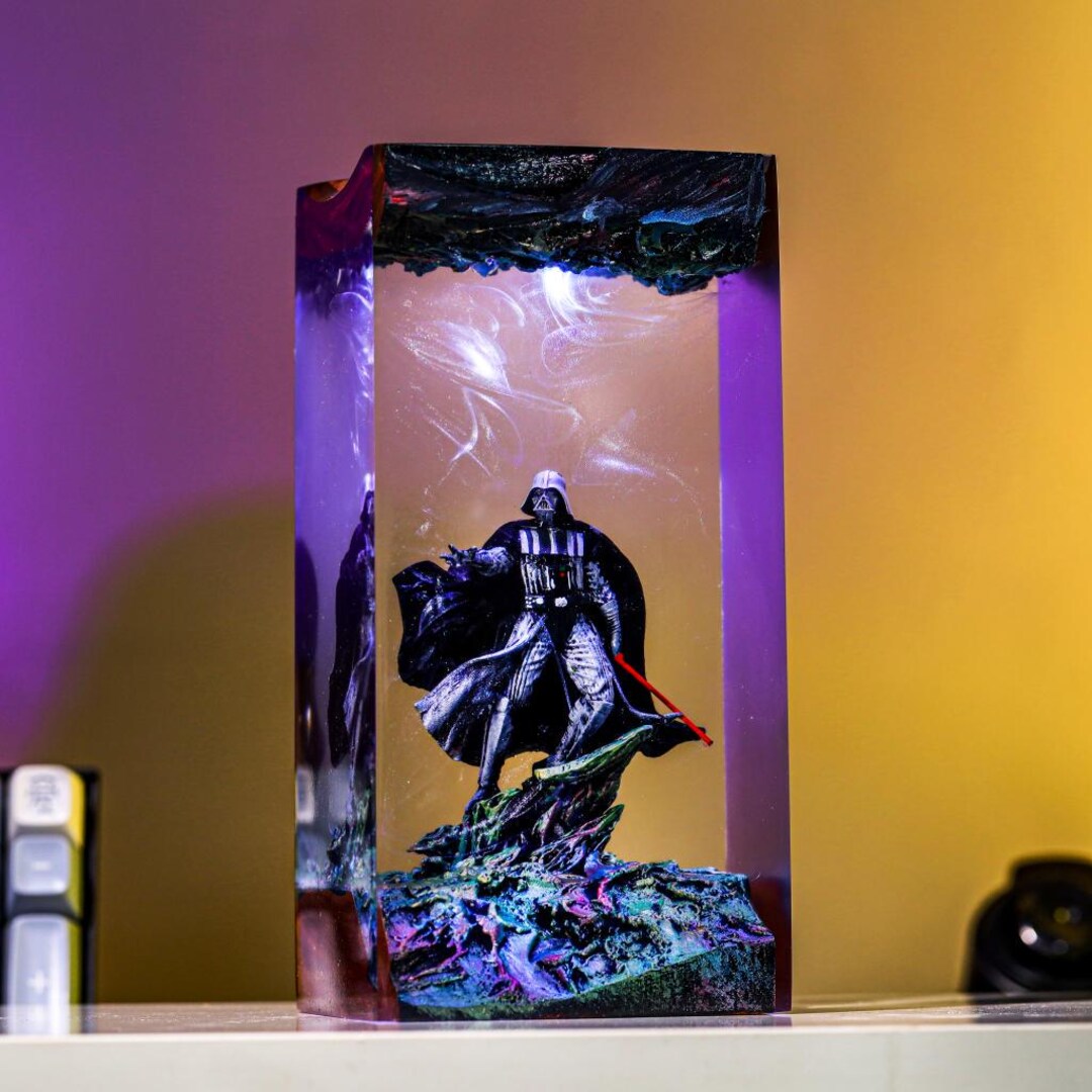 Diorama Dar.th Vader, Star.war Resin Lamp, Resin Wood Desk , Light ...