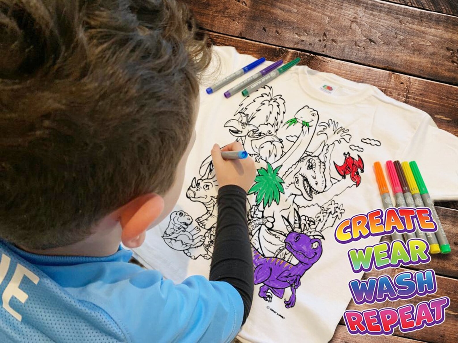 Splat Planet Colour in Children's T-shirt Dinosaurs | Etsy UK