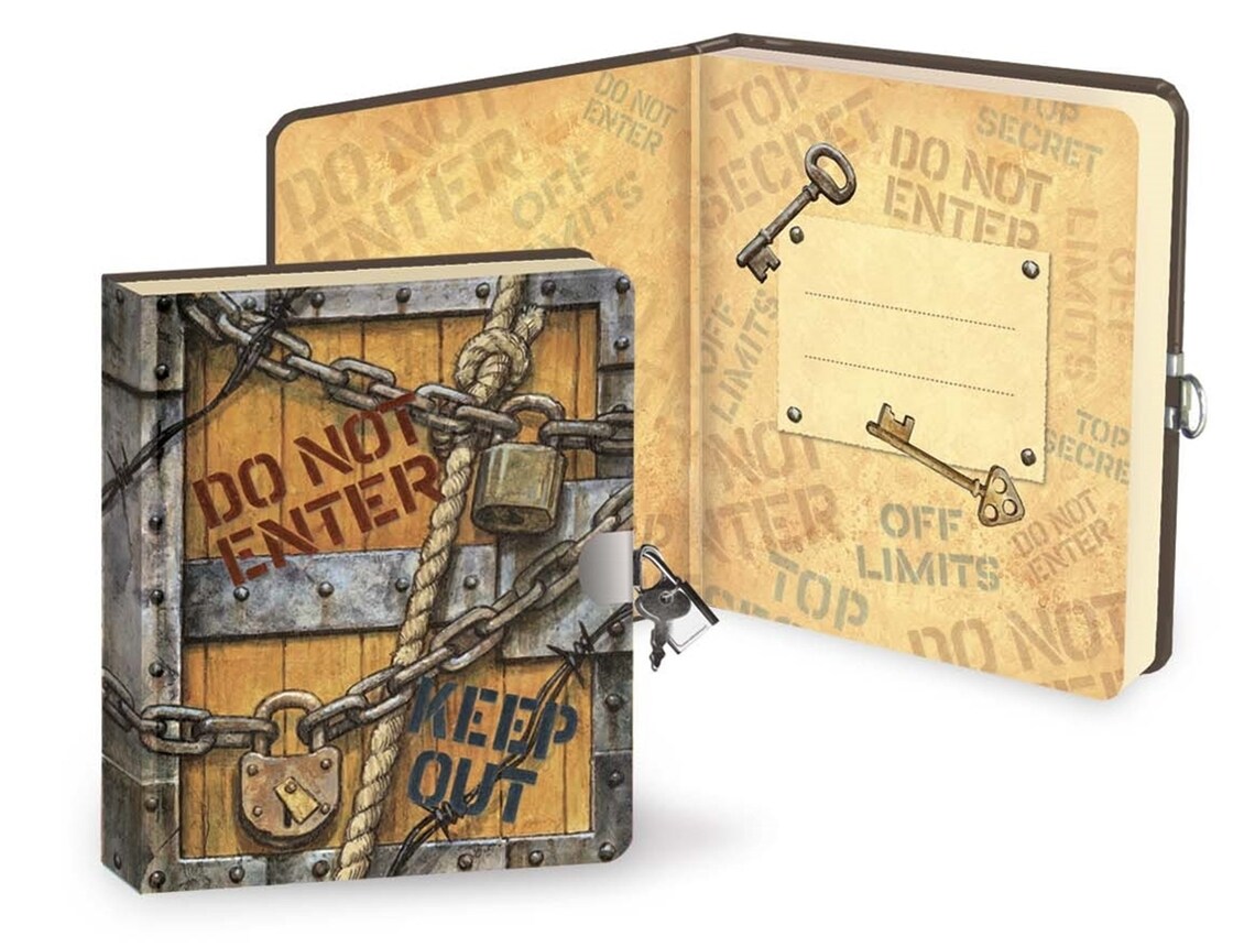 Top Secret Keep Out Lock & Key Diary - Etsy UK