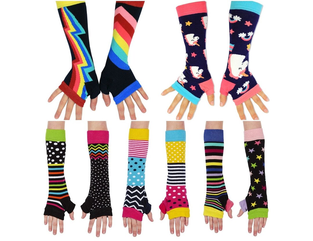 Ladies Girls Long Arm Warmers/fingerless Gloves-5 Designs - Etsy UK