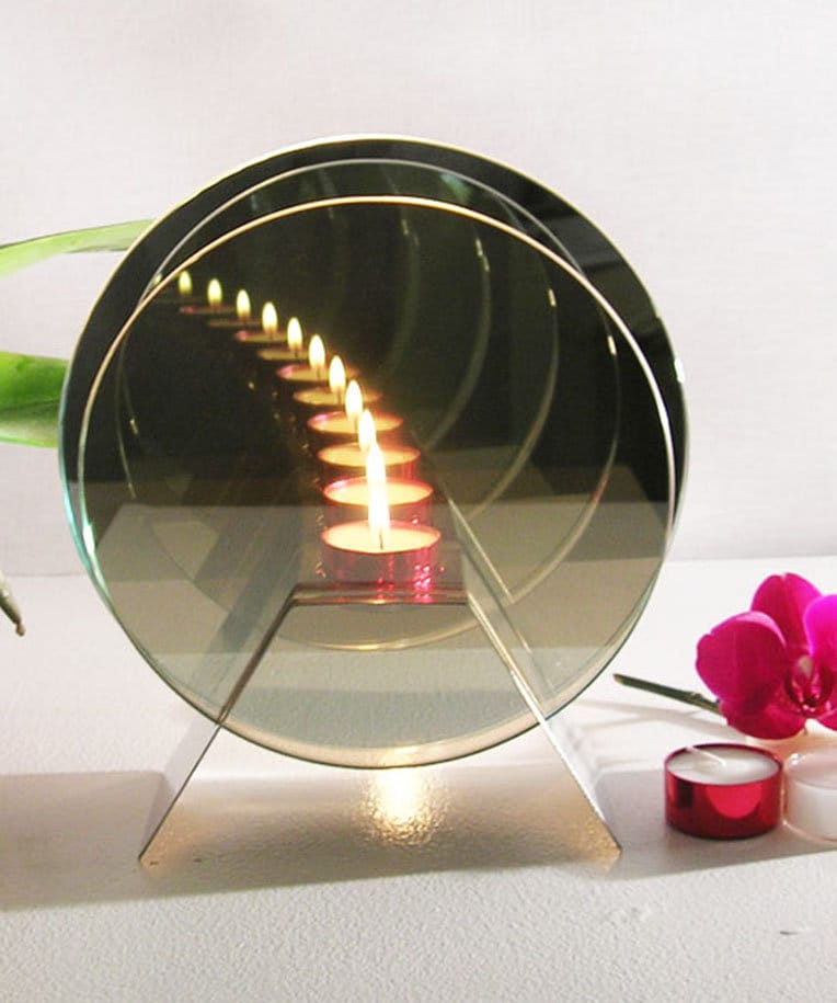 Infinity Circular Mirror Illusion Candle 210mm - Etsy UK