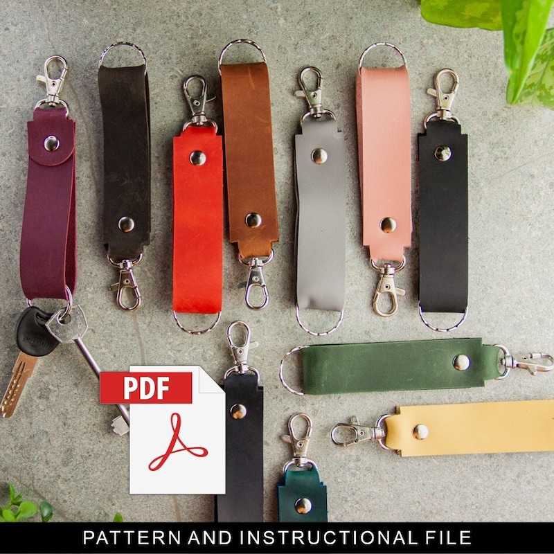 Leather Keychain - Etsy