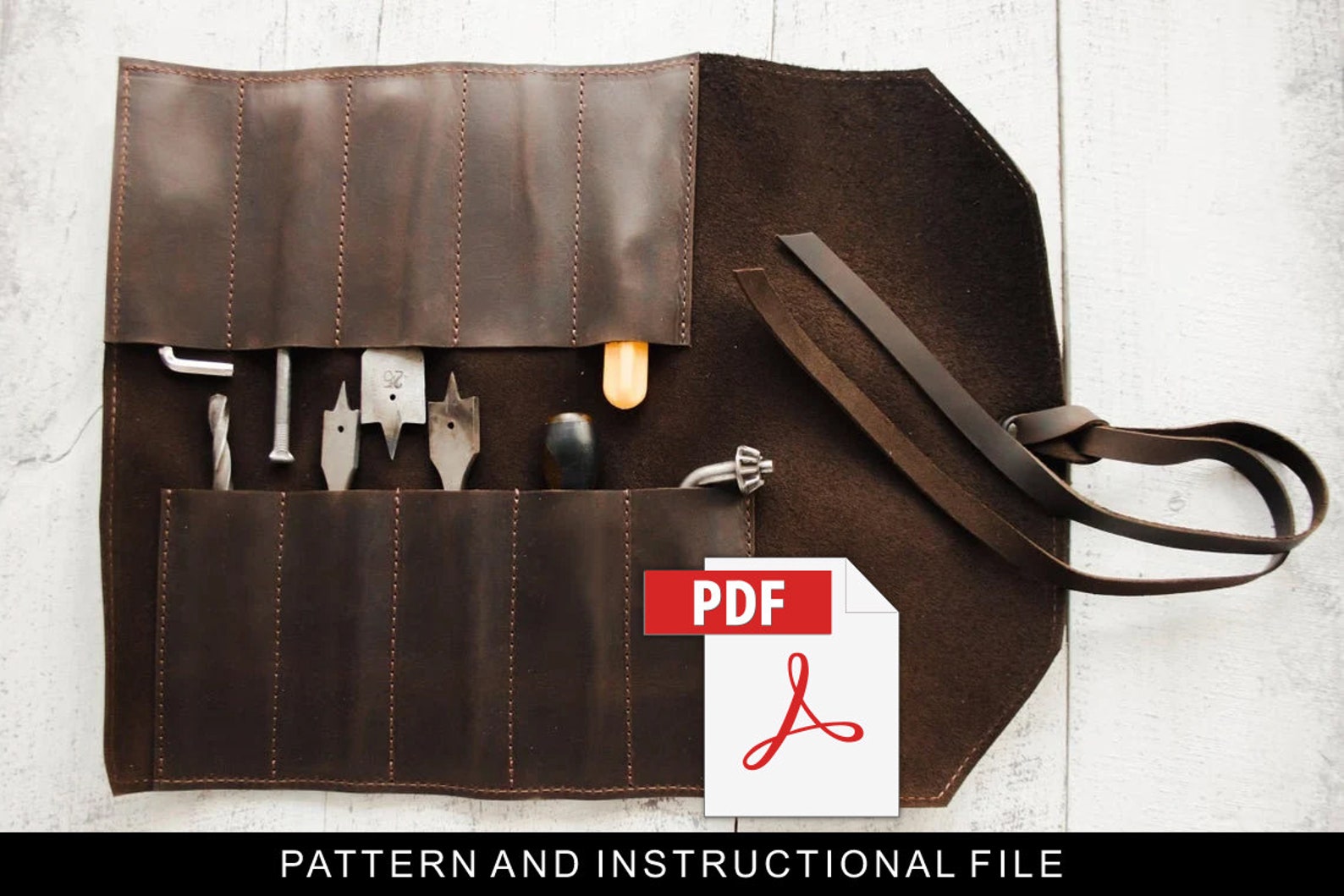 Leather Tool Roll Patterntool Roll Chisel Pdftool Roll - Etsy
