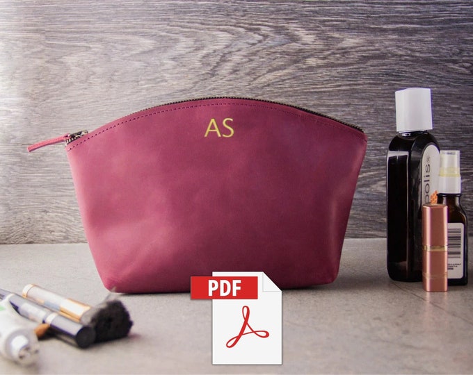 Leather Makeup Bag Pattern,cosmetic Bag Pdf Pattern,cosmetic Bag ...