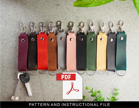 Leather Keychain Pattern Pdfleather Keychain Templateleather | Etsy
