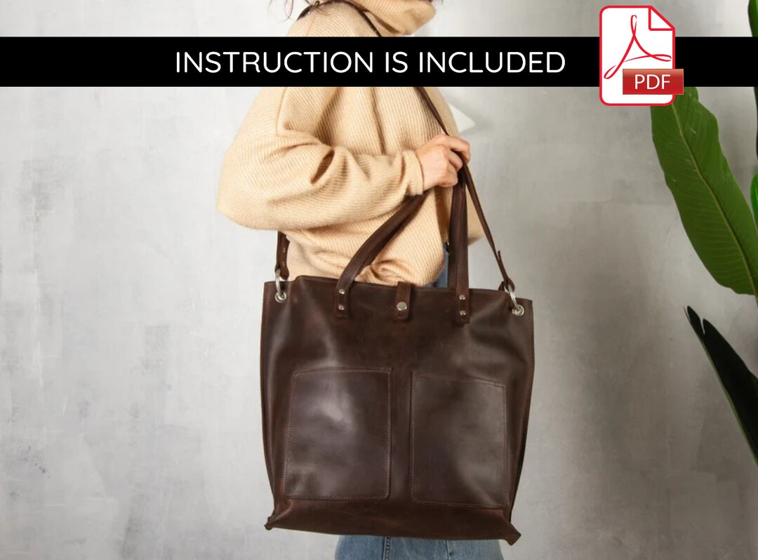 Tote Bag Pdf Pattern, Leather Tote Bag Pdf Pattern, Leather Tote ...