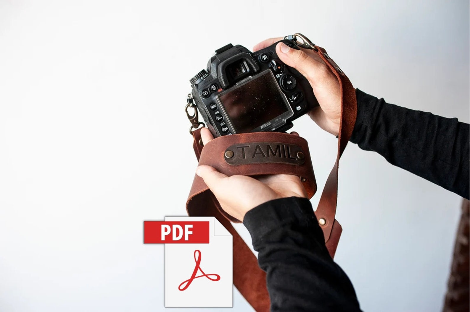 Camera Strap Patternleather Camera Strap Pdfdslr Camera | Etsy