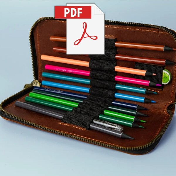 Pencil Case Pattern Leather - Etsy