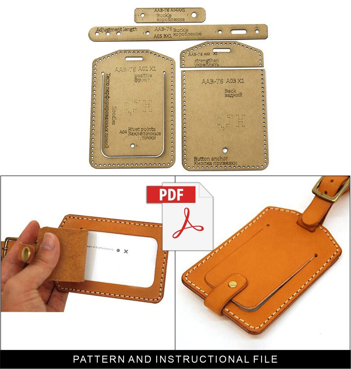 Luggage Tag Patternleather Luggage Tag Patternluggage Tag - Etsy