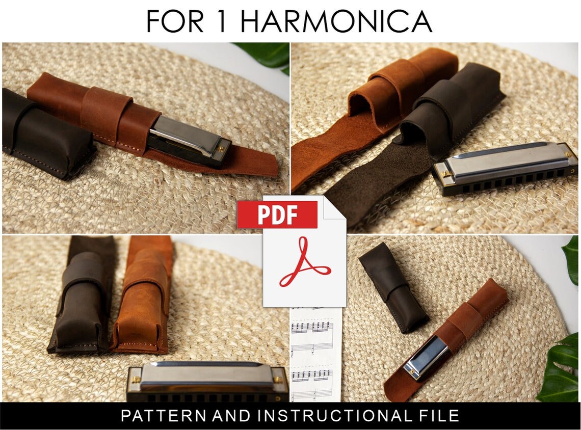 Leather Harmonica Storage Pattern, Harmonica Storage Pdf, Harmonica Bag ...