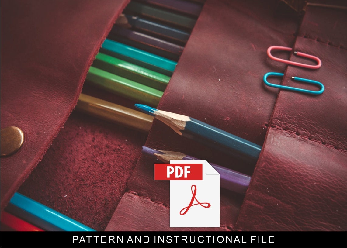 Leather Pencil Case Patternleather Pencil Case - Etsy