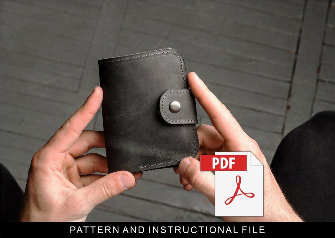 Leather Small Wallet Pattern, Small Wallet Pdf, Leather Bifold Wallet ...