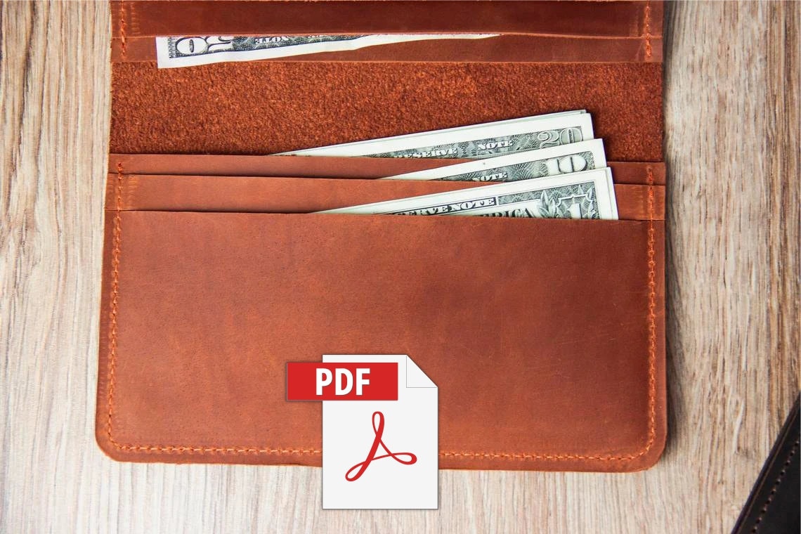 Checkbook Cover Pattern Checkbook Cover Pdf Leather Wallet - Etsy