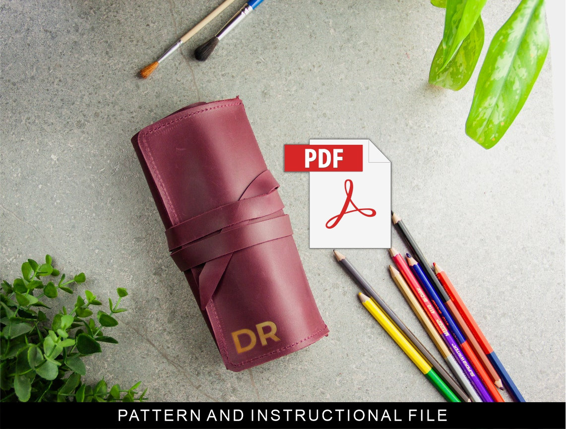 Leather Pencil Case Patternleather Pencil Case - Etsy