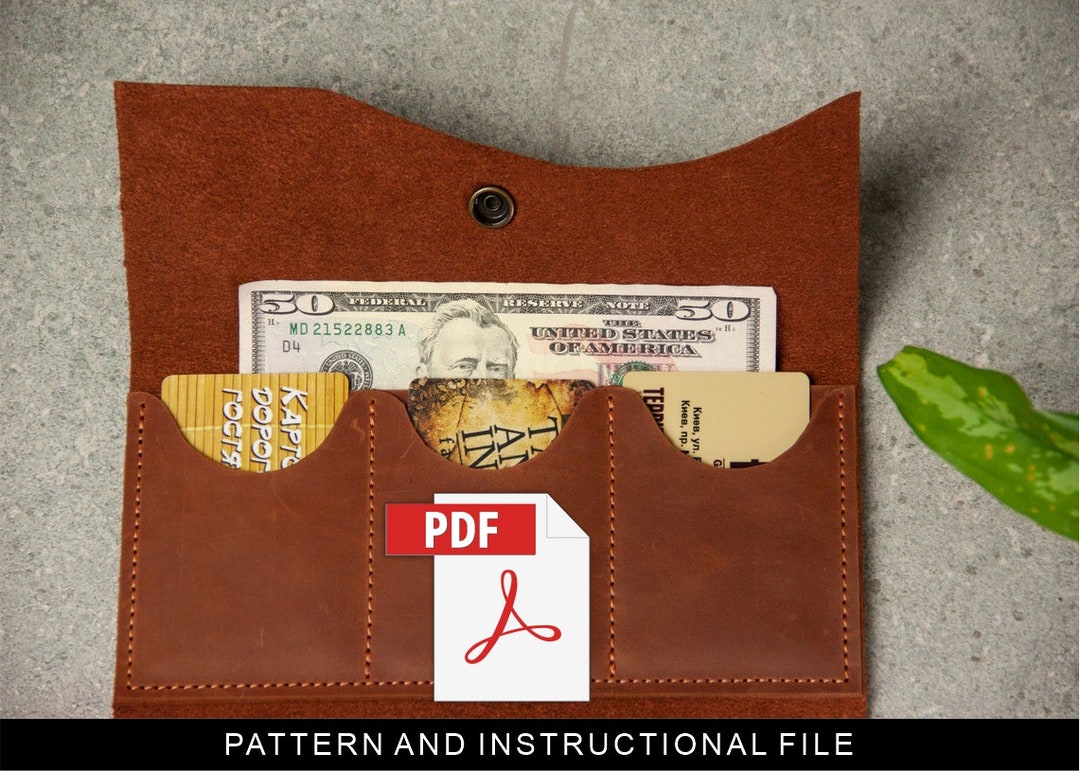 Leather Clutch Wallet Pattern, Leather Clutch Wallet Pdf, Clutch Wallet ...