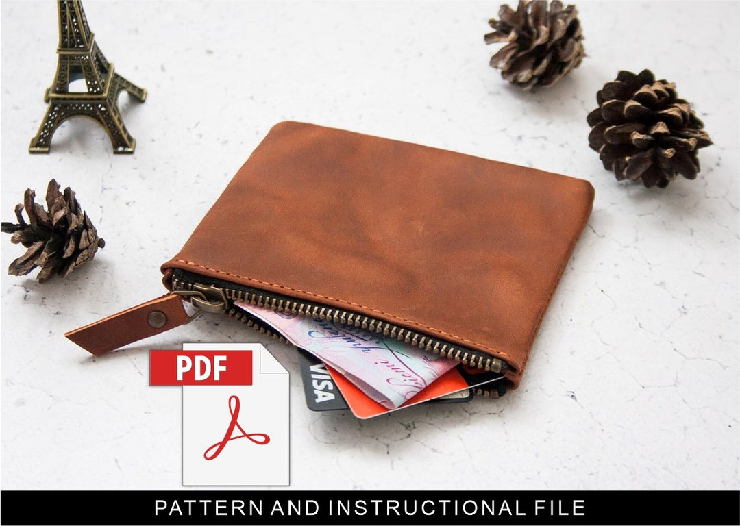 Leather Zipper Pouch Pattern,leather Coin Pouch Pattern,coin Purse ...