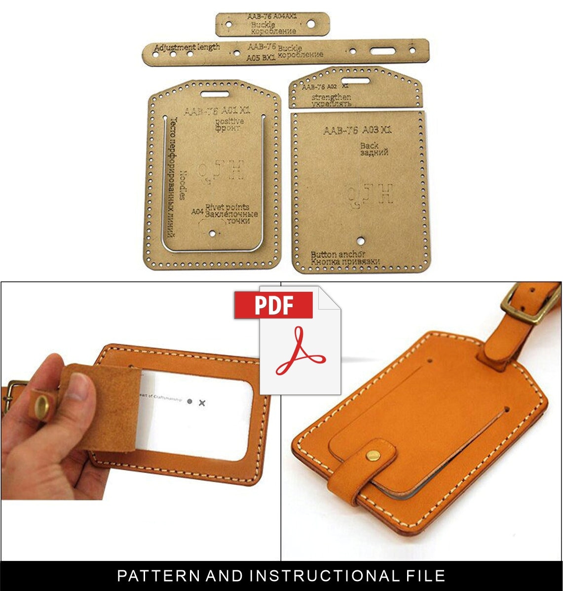 Luggage Tag Patternleather Luggage Tag Patternluggage Tag - Etsy