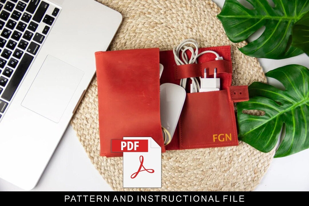 Travel Organizer Pattern,tech Organizer Pdf,leather Cable Organizer Pdf ...