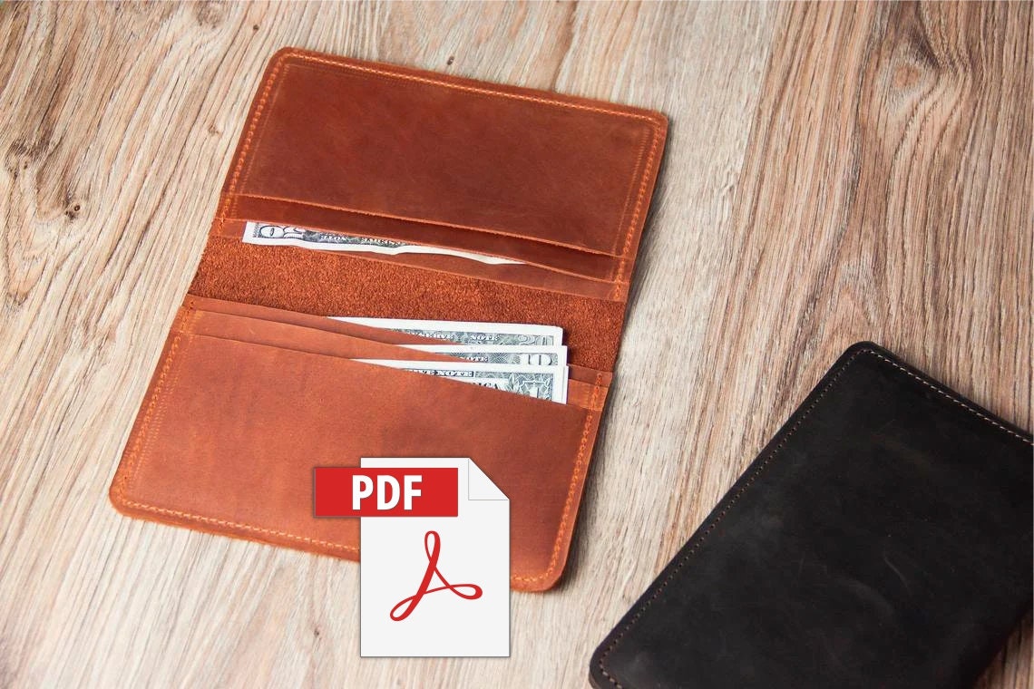Checkbook Cover Pattern Checkbook Cover Pdf Leather Wallet - Etsy