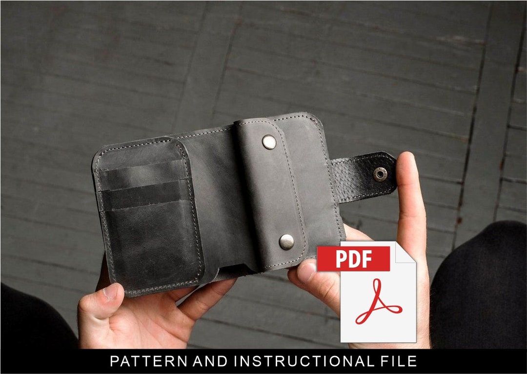 Small Men Wallet Pattern,minimalist Leather Wallet Pattern,leather ...