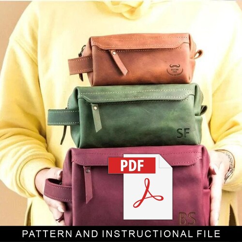 Leather Dopp Kit Toiletry Bag PDF Pattern - Etsy