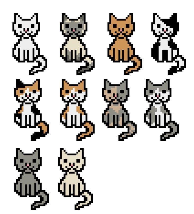 Tiny Small Cat Cross Stitch Pattern PDF - Etsy