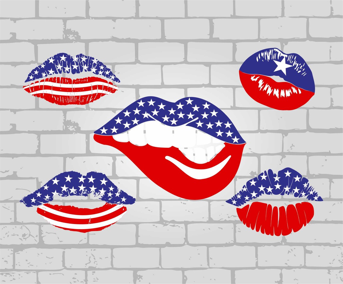 Lips Flag Svg American Lips Svg Lips Svg American Flag Svg - Etsy