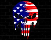Skull Distressed American Flag Svg Skull Svg 4th of July - Etsy