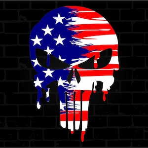 Skull Distressed American Flag Svg Skull Svg 4th of July - Etsy