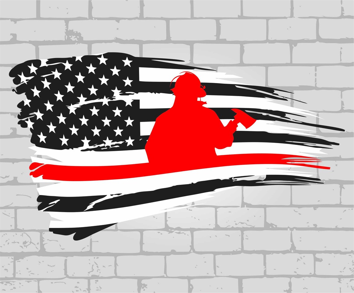 Thin Red Line Flag Svg American Flag Svg Firefighter SVG - Etsy
