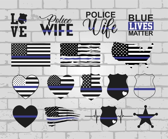 Police Bundle SVG Police Svg Fourth of July Svg Back the | Etsy
