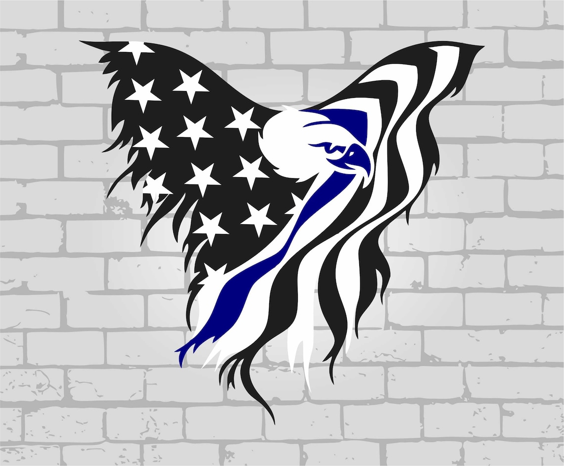 American Eagle Flag Thin Blue Line Svg Fourth of July Svg - Etsy