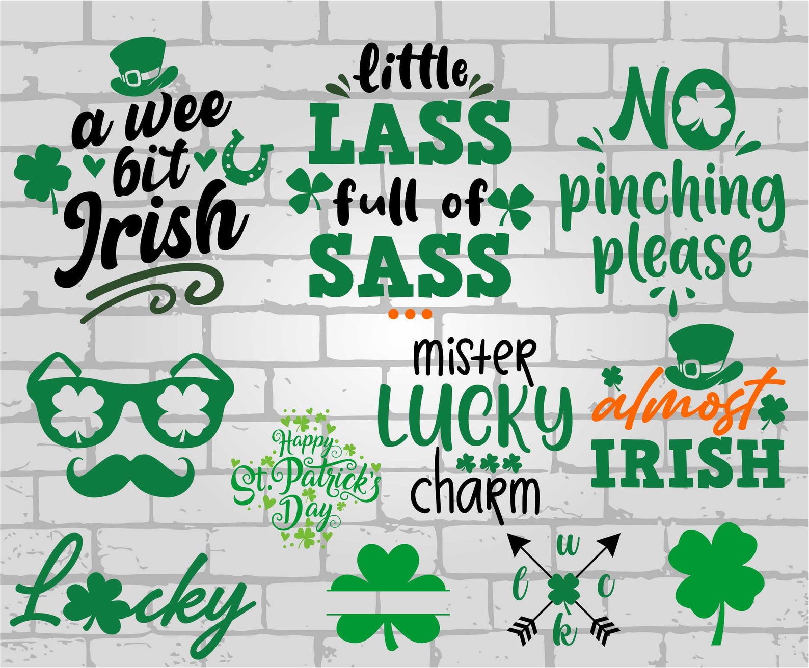 St Patricks Day Svg Bundle Shamrock Svg Lucky Svg Irish - Etsy