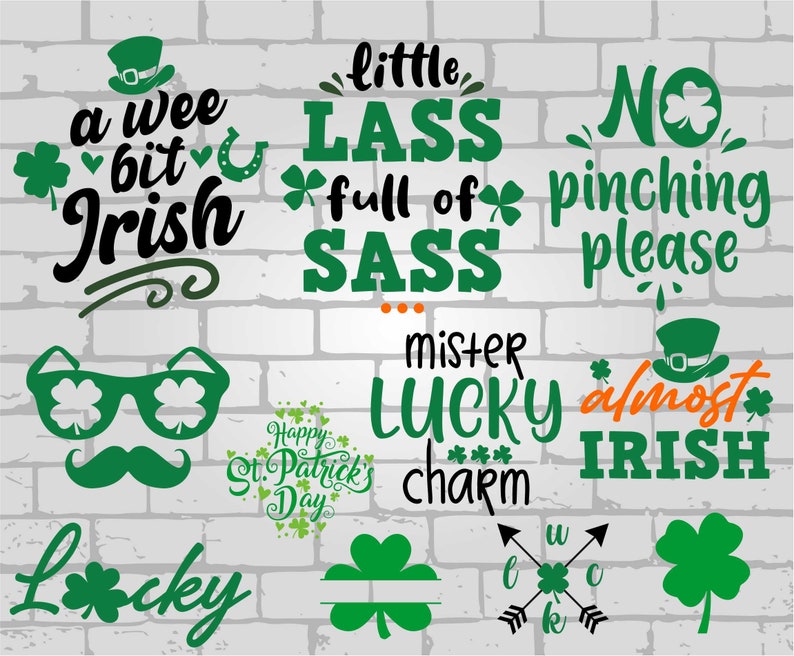 St Patricks Day Svg Bundle Shamrock Svg Lucky Svg Irish Etsy