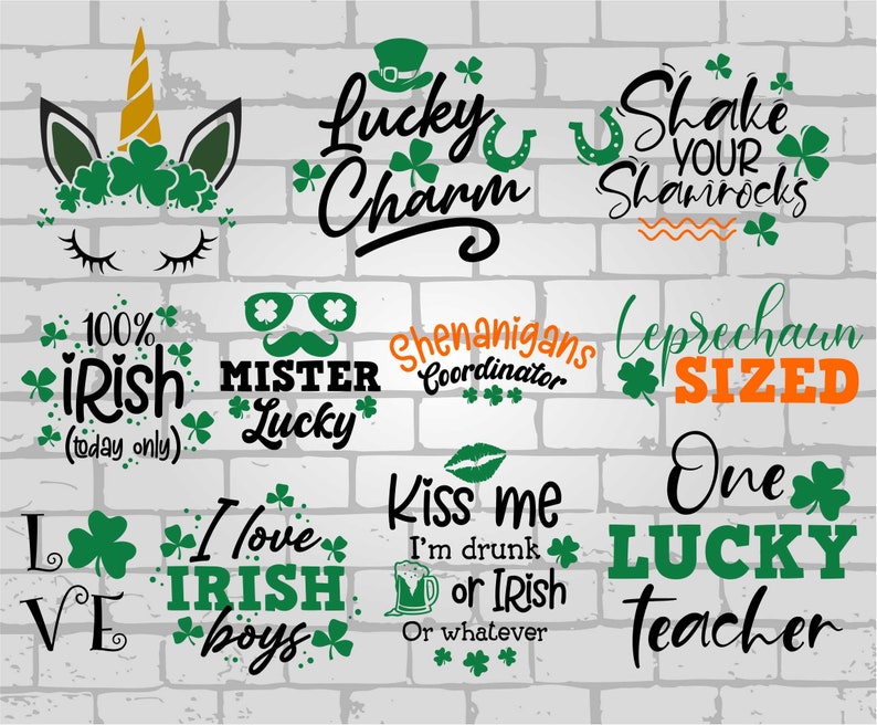 St Patricks Day Svg Bundle Shamrock Svg Lucky Svg Irish Etsy