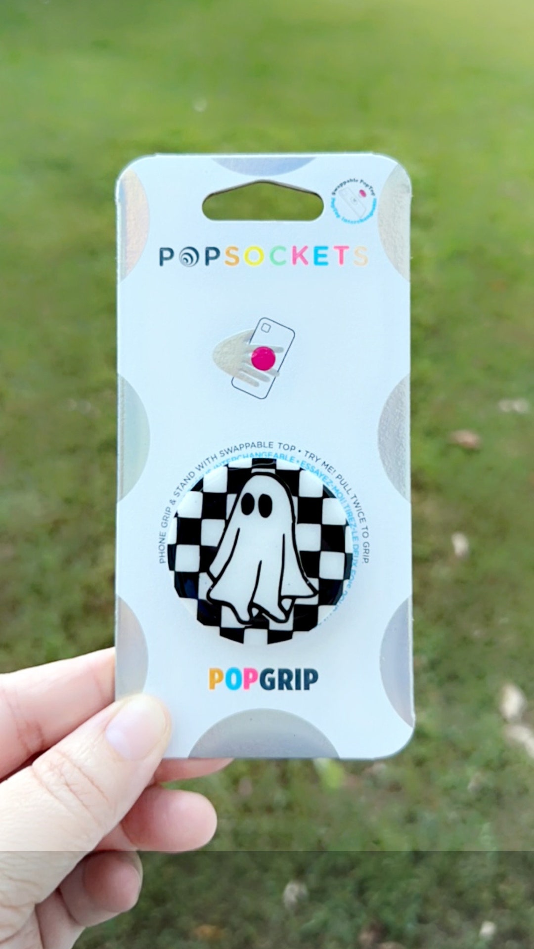 White Glitter Ghost Swappable Popsocket, Popsocket, Popsocket, Popgrip ...