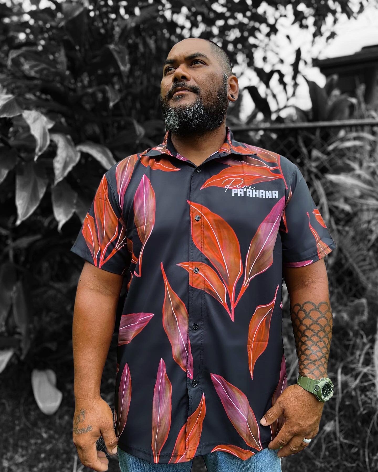 Red Ti Leaf Aloha Shirt - Etsy