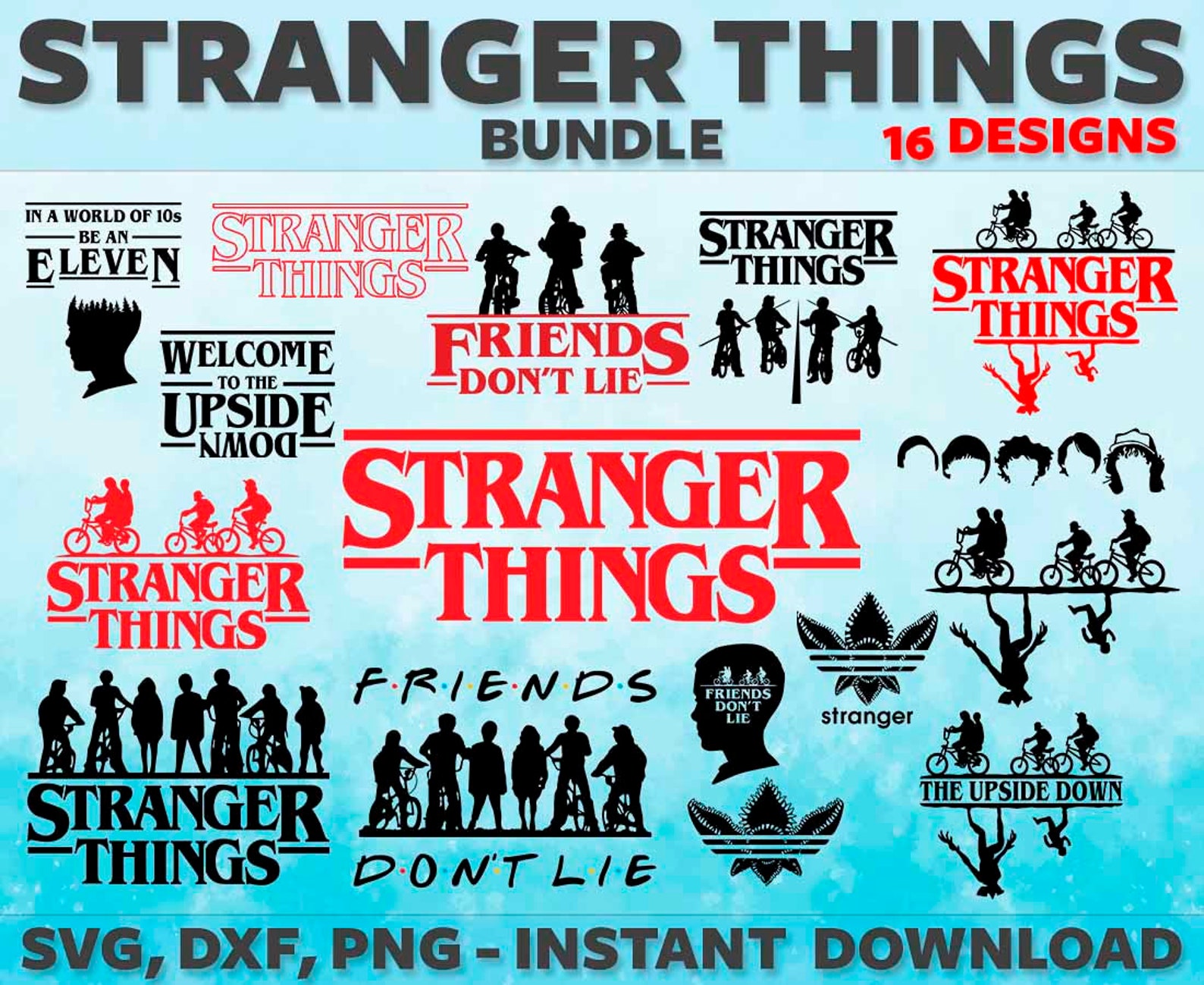 Stranger Things SVG Bundle Cut Files for Cricut Silhouette | Etsy