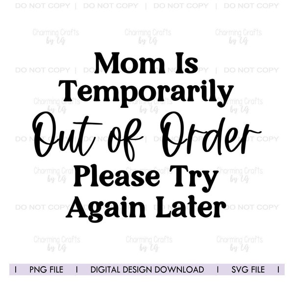 Out of Order Mom Svg - Etsy