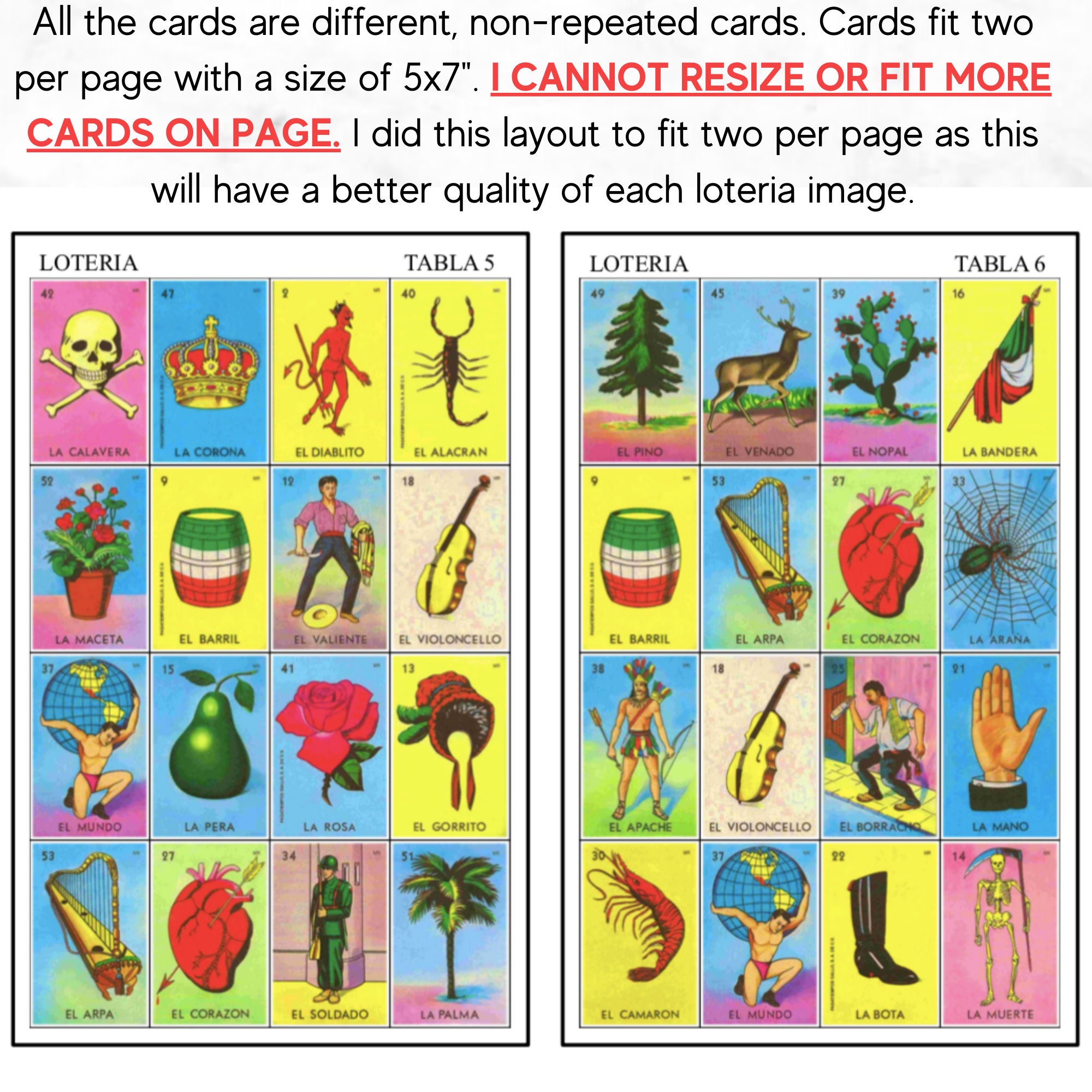 350 Game Boards Loteria Mexicana Digital File Instant - Etsy