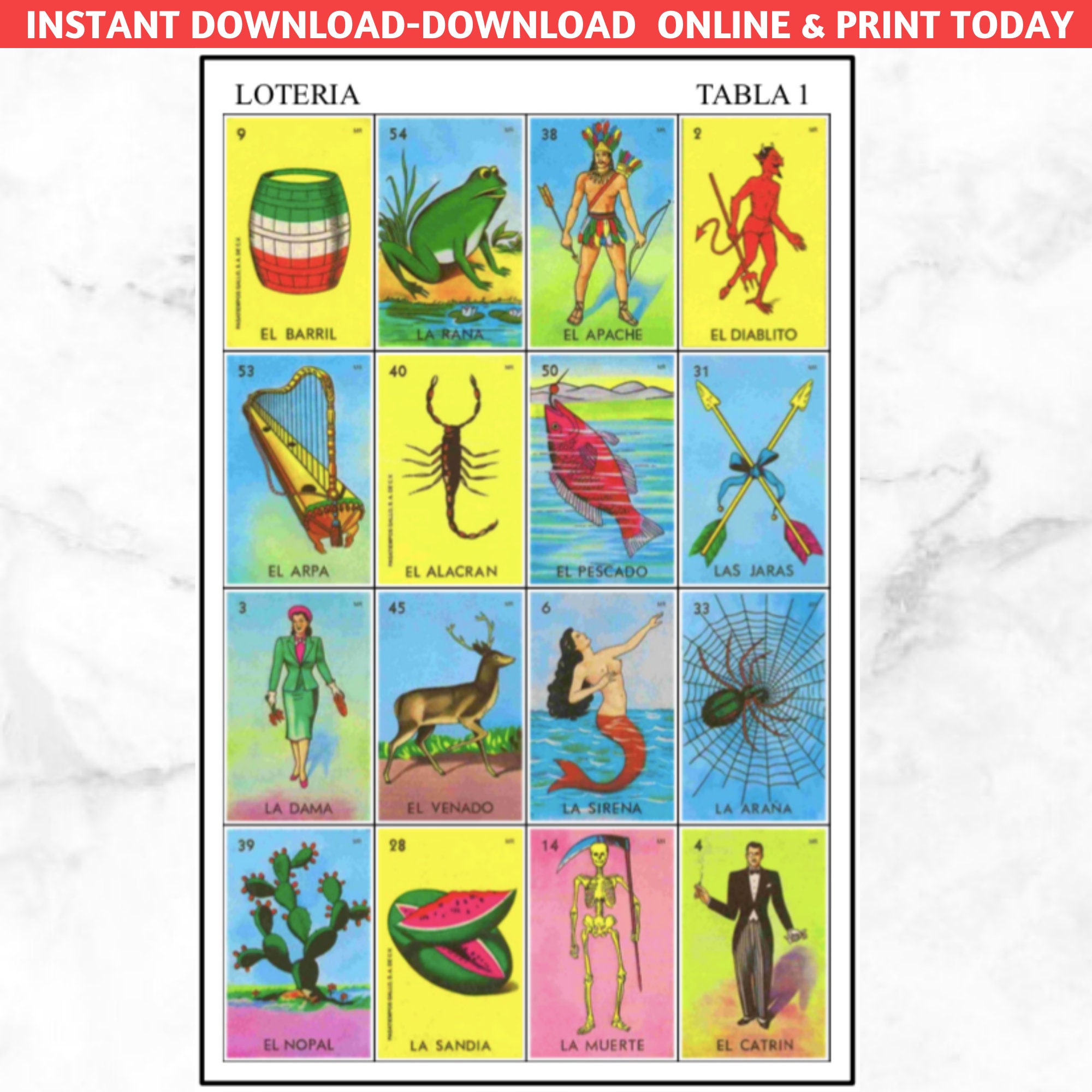 350 Game Boards Loteria Mexicana Digital File Instant - Etsy