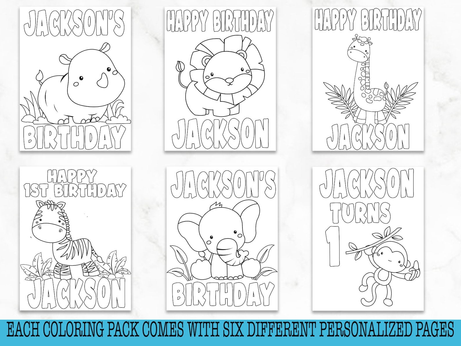 Safari Coloring Packs Safari Coloring Book Safari Coloring - Etsy