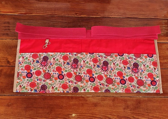 Half Apron Red Floral Apron Teachers Flashcard Apron - Etsy UK