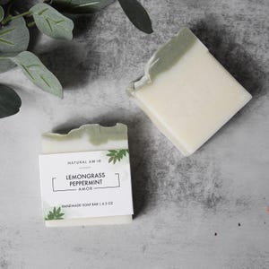 Lemongrass Peppermint Soap Bar | Gentle Handmade Bar Soap| Organic All Natural Soap | Summer ...