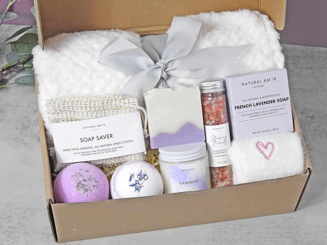 Relaxation Spa Bath Gift Box| Lavender Self Care Gift for Women| Gift ...