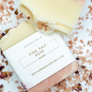Pink Salt Rose Soap Bar Handmade Soap All Natural Soap Organic Soap ...