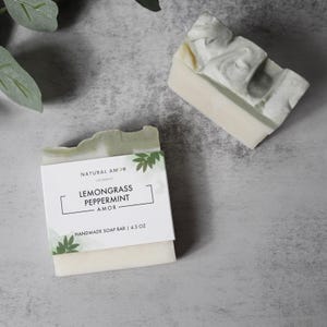 Lemongrass Peppermint Soap Bar | Gentle Handmade Bar Soap| Organic All Natural Soap | Summer ...