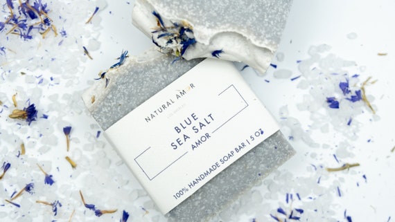 Blue Sea Salt Soap Bar Handmade Soap All Natural Soap | Etsy