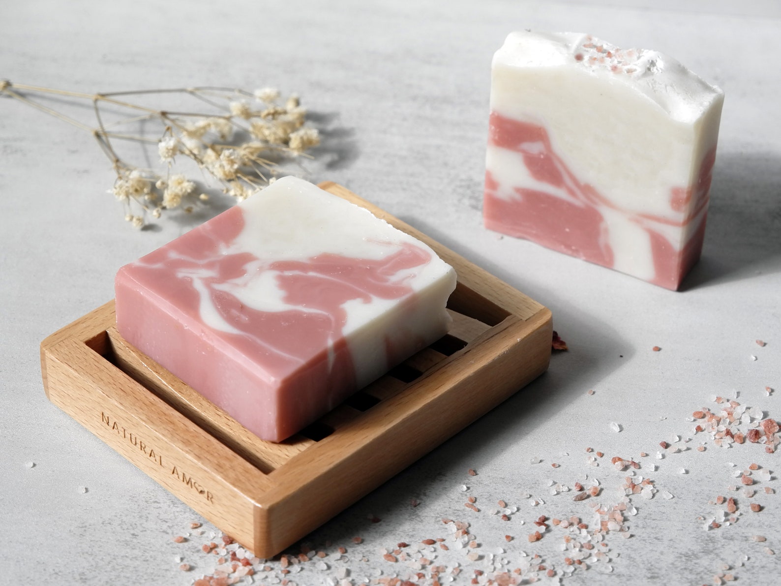 Pink Salt Rose Soap Bar Handmade Soap All Natural Soap - Etsy