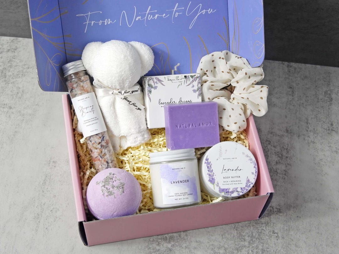 Lavender Spa Bath Gift Box| Self Care Gift| Handmade Gift| Gift for Mom ...